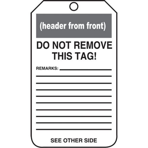 Accuform Danger Safety Tag - Blank Cardstock | MacMor Industries