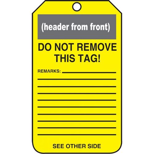 Accuform Caution Safety Tag - Blank Cardstock | MacMor Industries