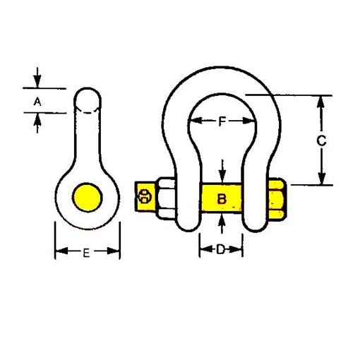 Macline 5/8" Galvanized Bolt Type Anchor Shackles | MacMor Industries