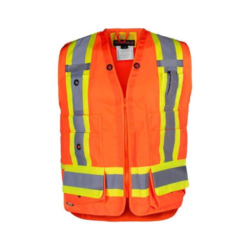 TERRA® Orange Hi-Vis Surveyor's Vest with Zipper Closure | MacMor ...